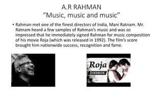 Media music industry ar rahman | PPTX
