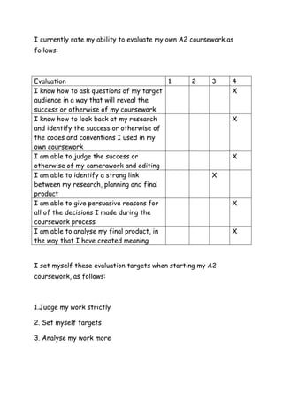 Media my skills audit at the beginning of a2 | DOCX