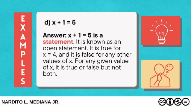 Logic Statements and Quantifiers by Nardito L. Mediana Jr. | PDF | Programming Languages | Computing