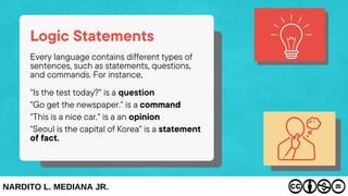 Logic Statements and Quantifiers by Nardito L. Mediana Jr. | PDF