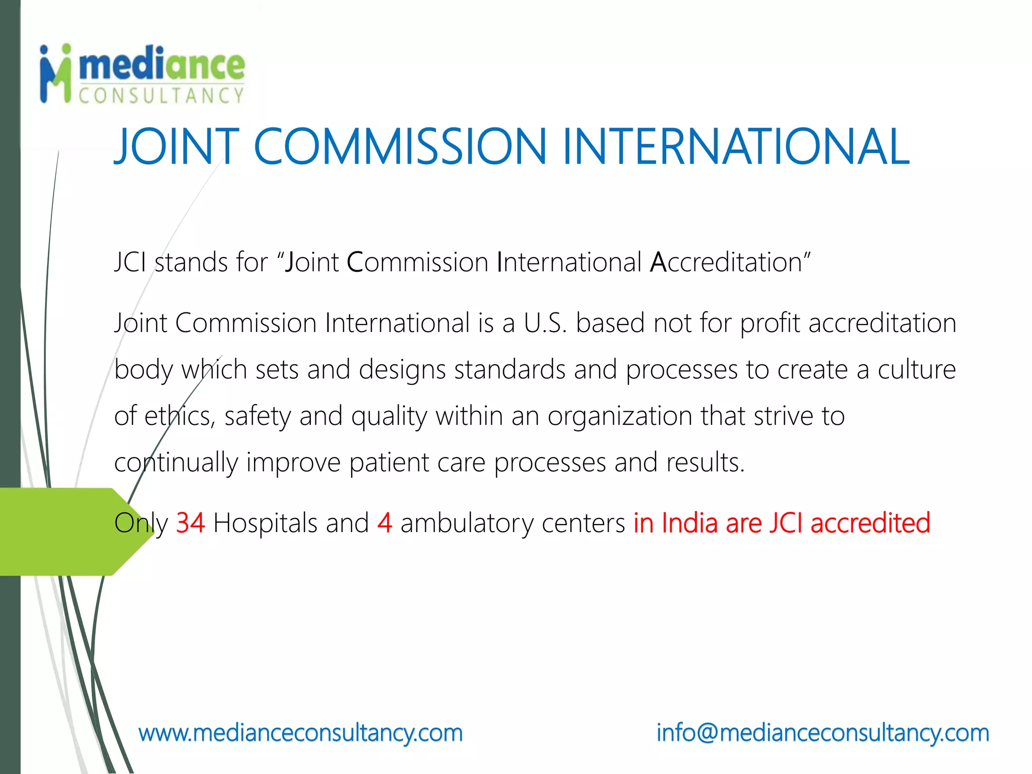 JCI Accreditation BY Mediance Consultancy | PPT