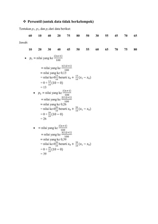 Median,kuartil,desil, dan persentil | DOCX