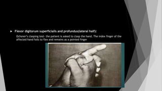 EXAMINATION OF MEDIAN NERVE FOR MBBS UNDERGRADUATES ORTHO | PPTX