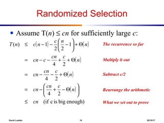 Medians and order statistics | PPT