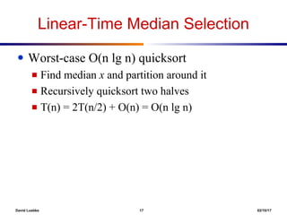 Medians and order statistics | PPT