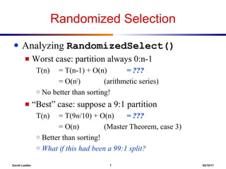 Medians and order statistics | PPT