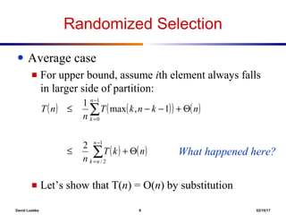 Medians and order statistics | PPT