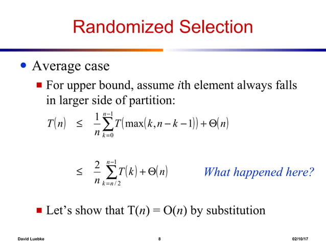 Medians and order statistics | PPT