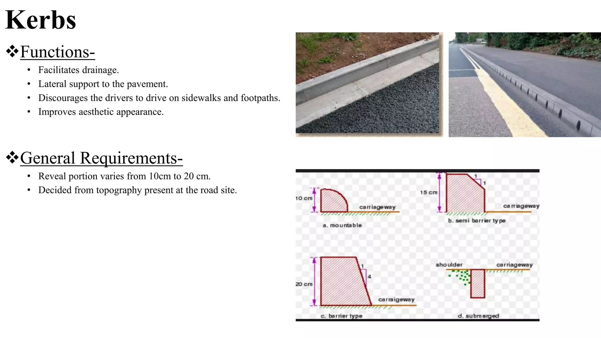 Medians kerbs and median gaps | PPTX