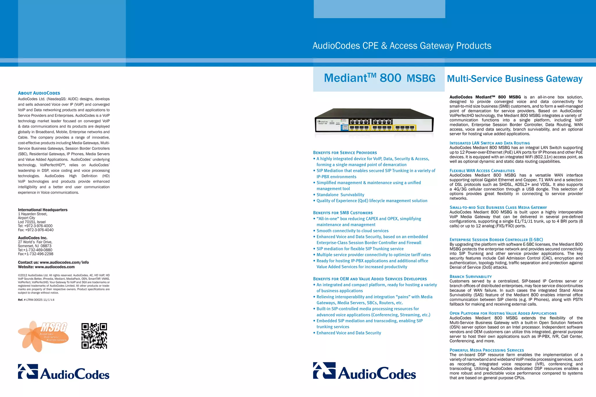 Mediant 800 | PDF