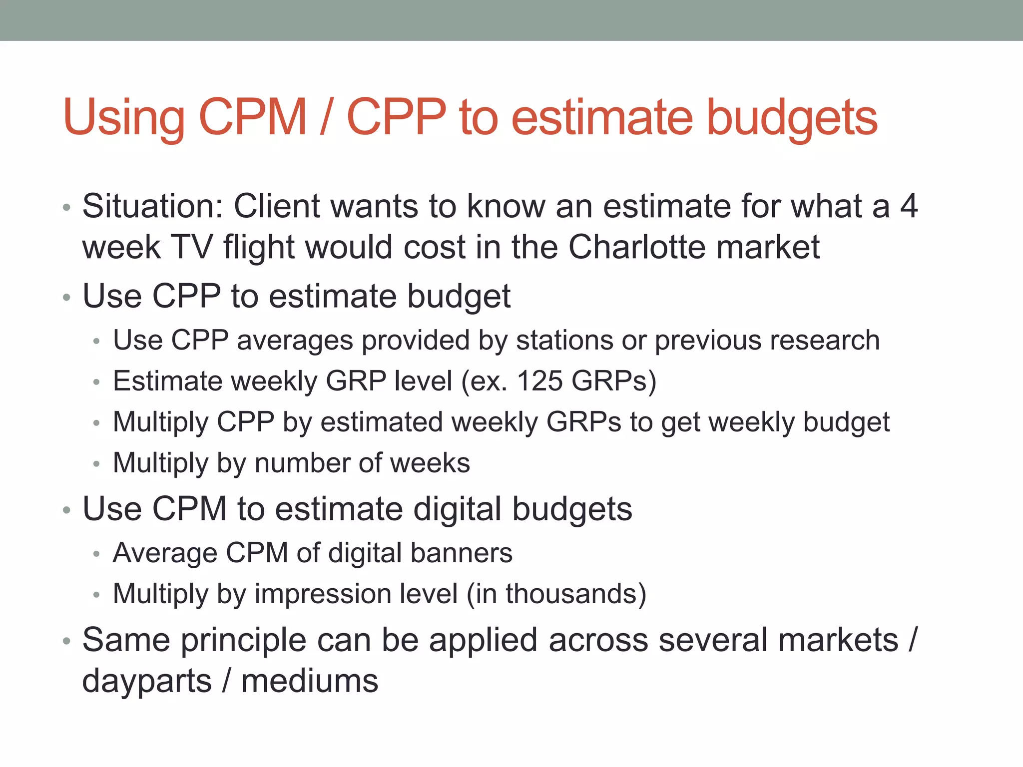 Media objectives and strategies 1.30.13