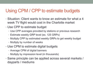 Media objectives and strategies 1.30.13