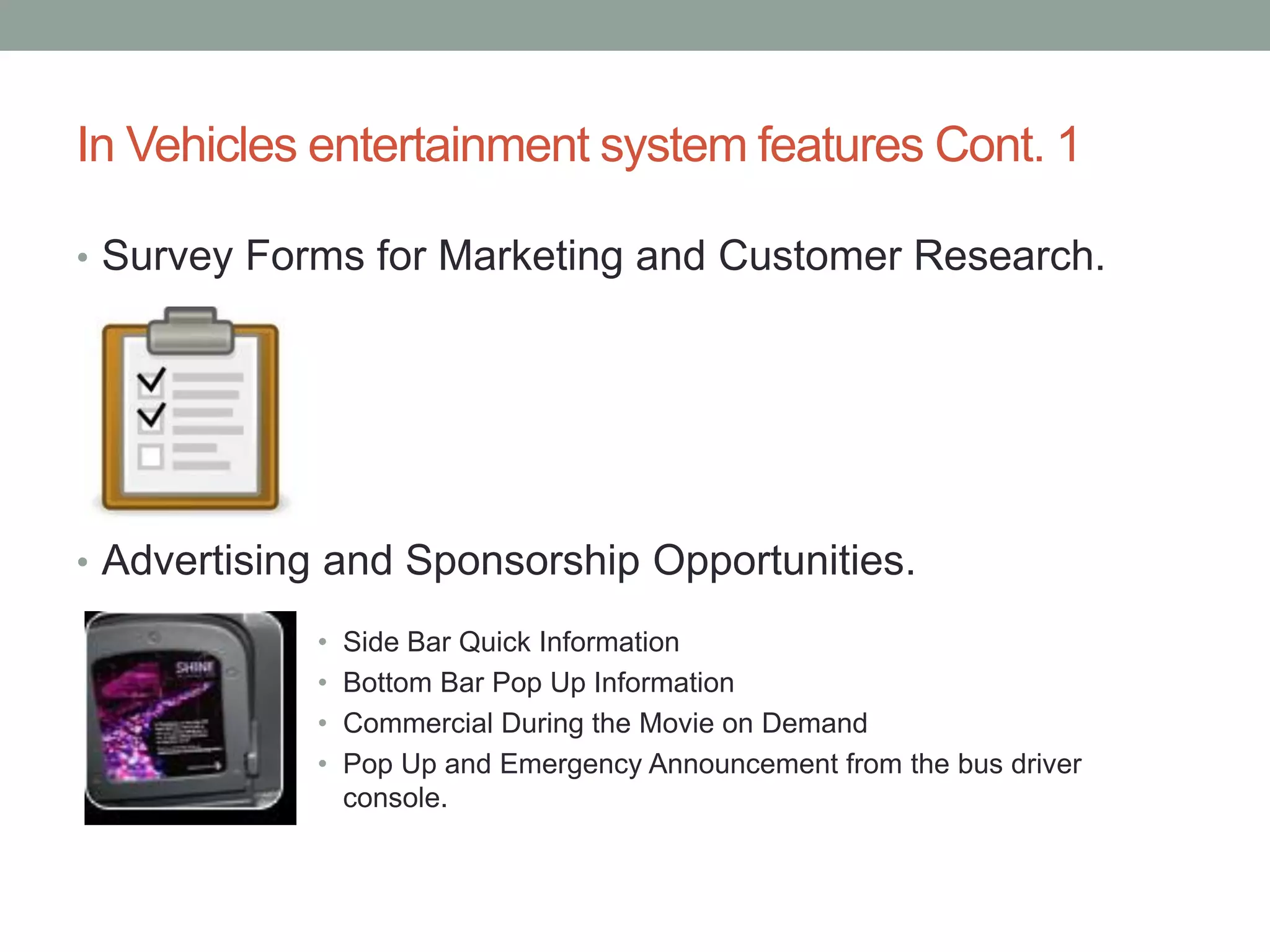 Media on demand and infotainment system on buses | PPT