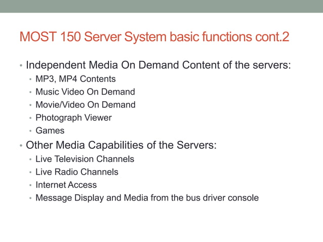 Media on demand and infotainment system on buses | PPT
