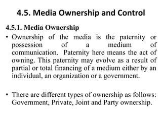 Media Ownership and Control a teaching material | PPTX