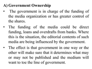 Media Ownership and Control a teaching material | PPTX
