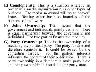 Media Ownership and Control a teaching material | PPTX