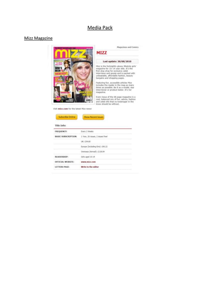 Media pack mizz magazine | DOCX