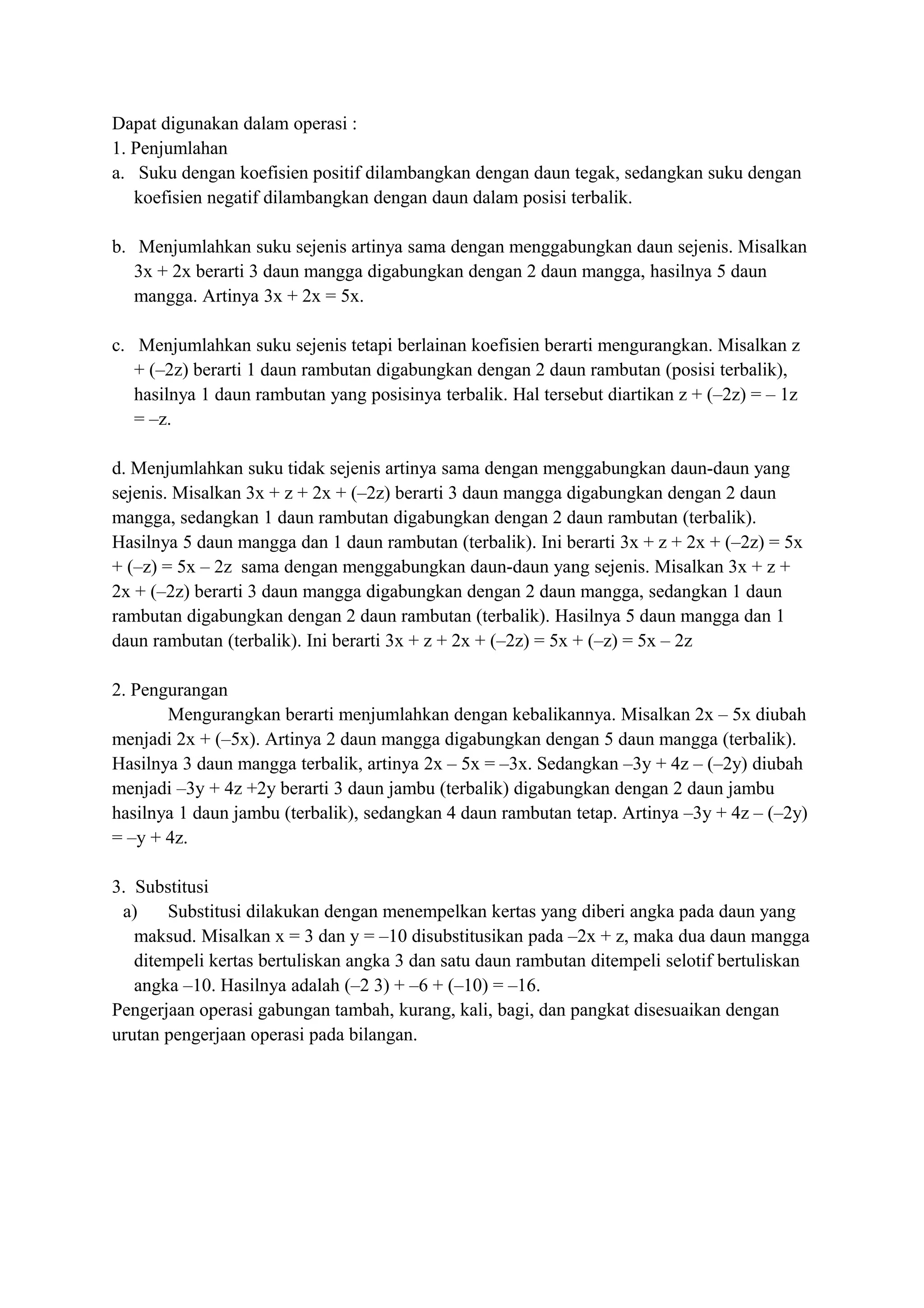 Media pembelajaran aljabar | DOC