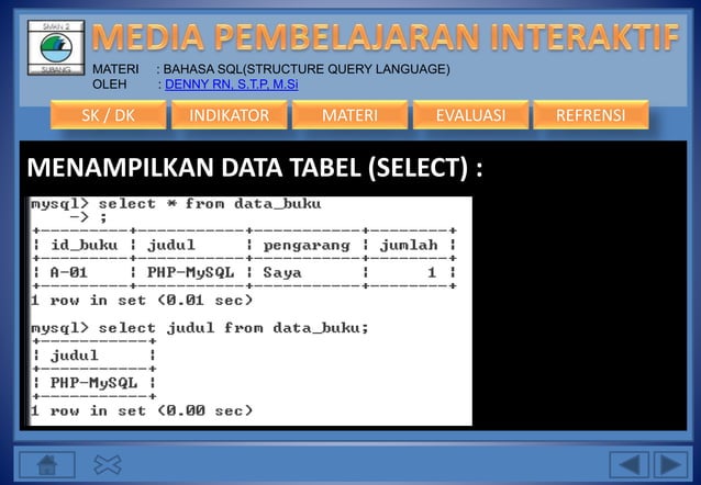 Media pembelajaran basis data 3.6 | PPSX