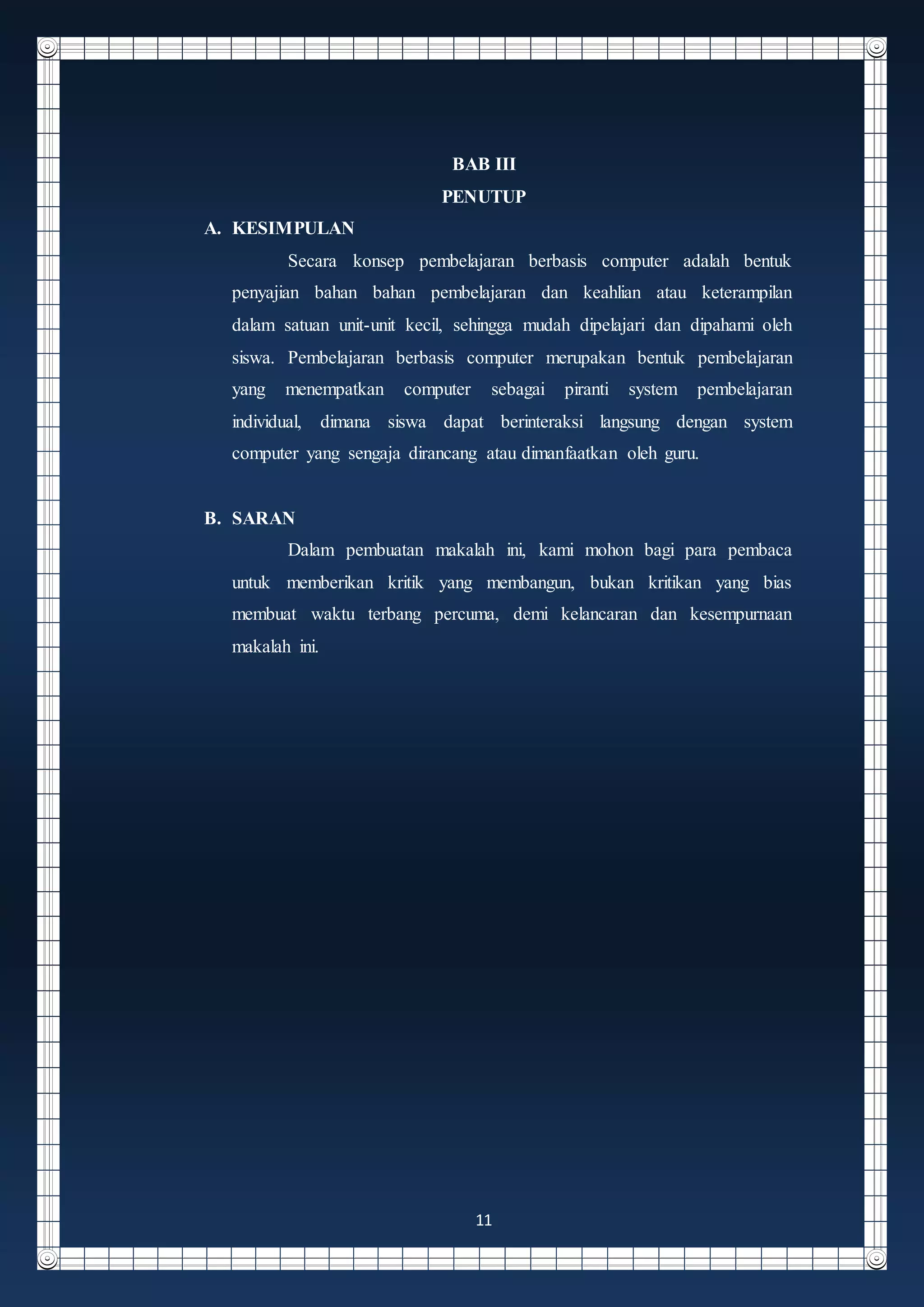 makalah media pembelajaran berbasis komputer | DOCX