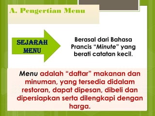 Media Pembelajaran Tata Hidang MENU breakfast | PPTX
