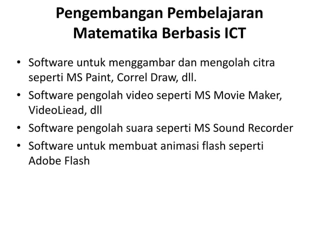 Media pembelajaran matematika berbasis ict | PPTX