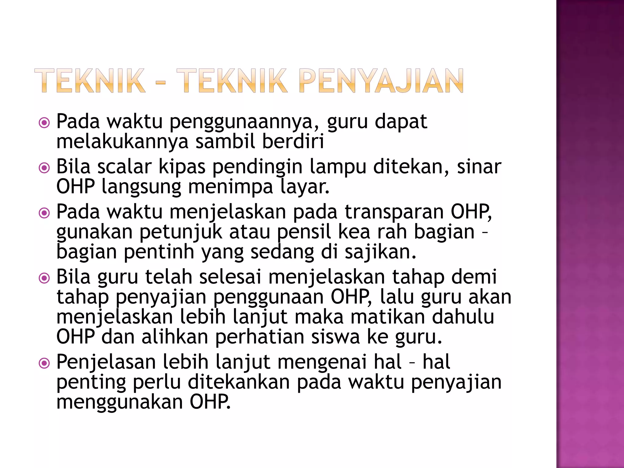 Media pembelajaran menggunakan ohp | PPTX