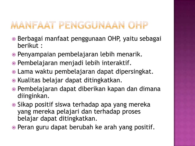 Media pembelajaran menggunakan ohp | PPT
