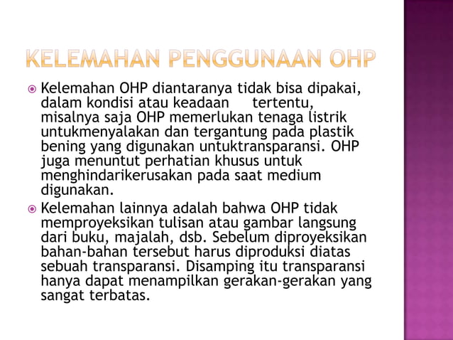 Media pembelajaran menggunakan ohp | PPT