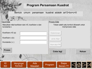 Media pembelajaran persamaan kuadrat 2 | PPTX