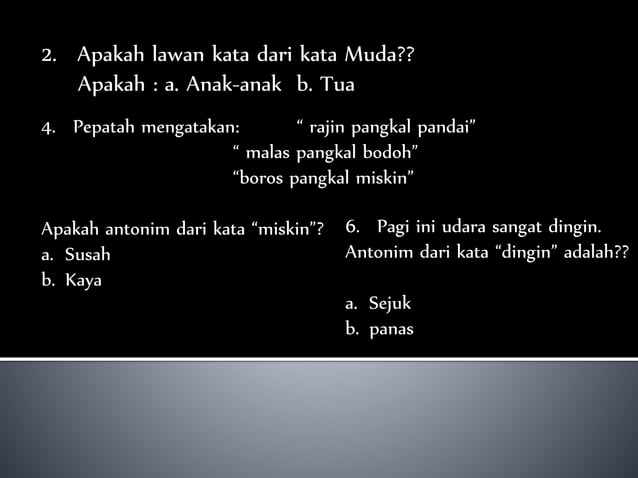 Media pembelajaran sinonim dan antonim | PPTX