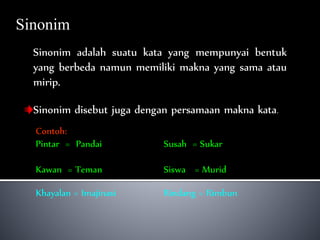 Media pembelajaran sinonim dan antonim | PPTX