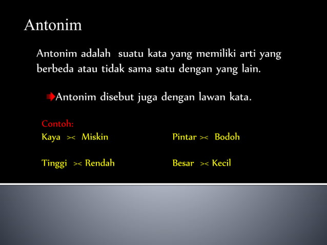 Media pembelajaran sinonim dan antonim | PPTX