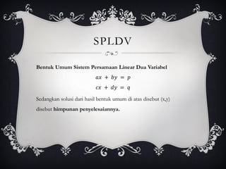 Media Pembelajaran SPLDV Metode Eliminasi | PDF