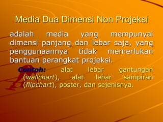 Media pendidikan media pembelajaran dua dimensi non proyeksi | PDF