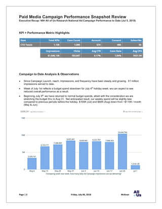 Media Performance Executive Recap | PDF