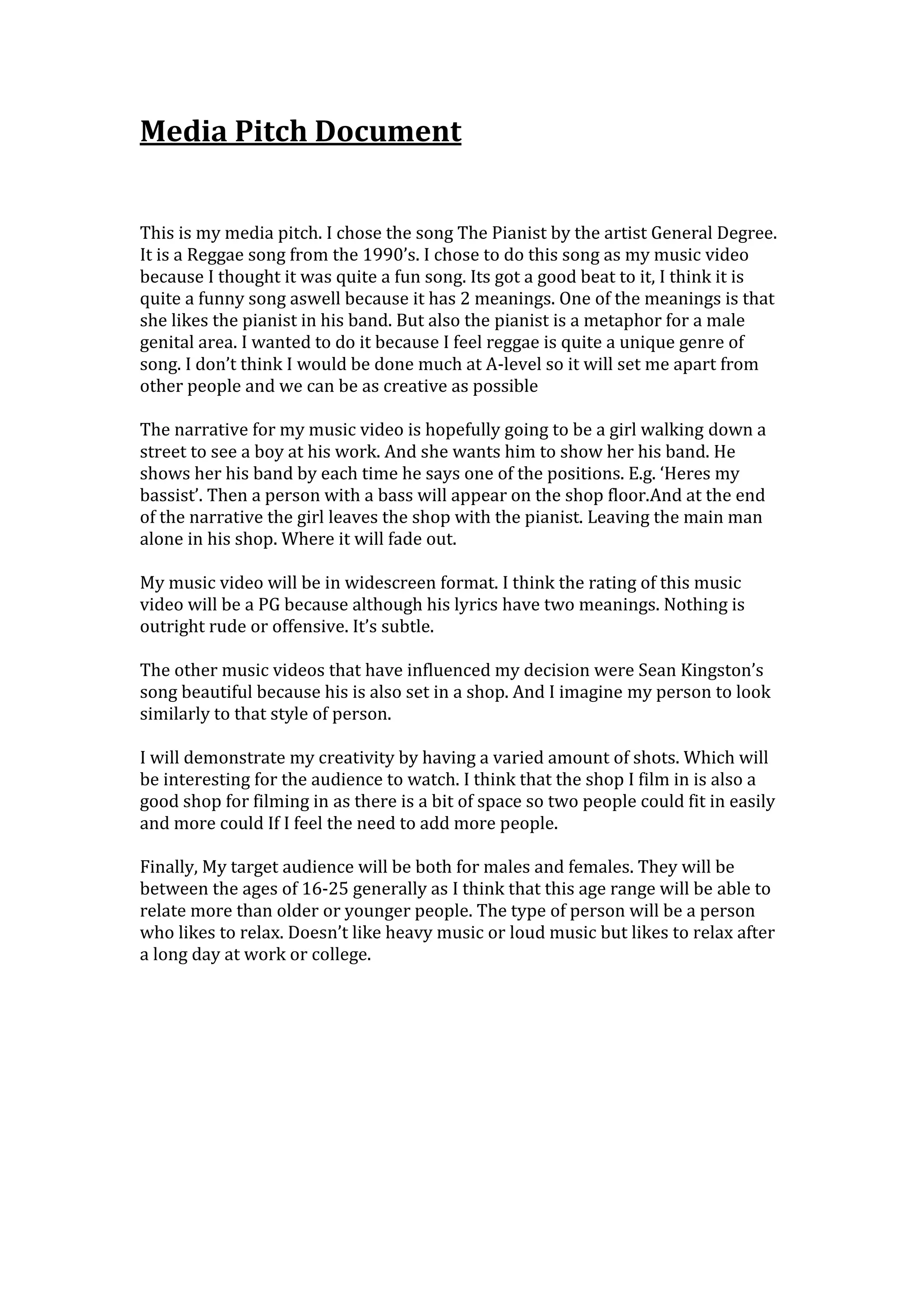 Media pitch document | DOCX