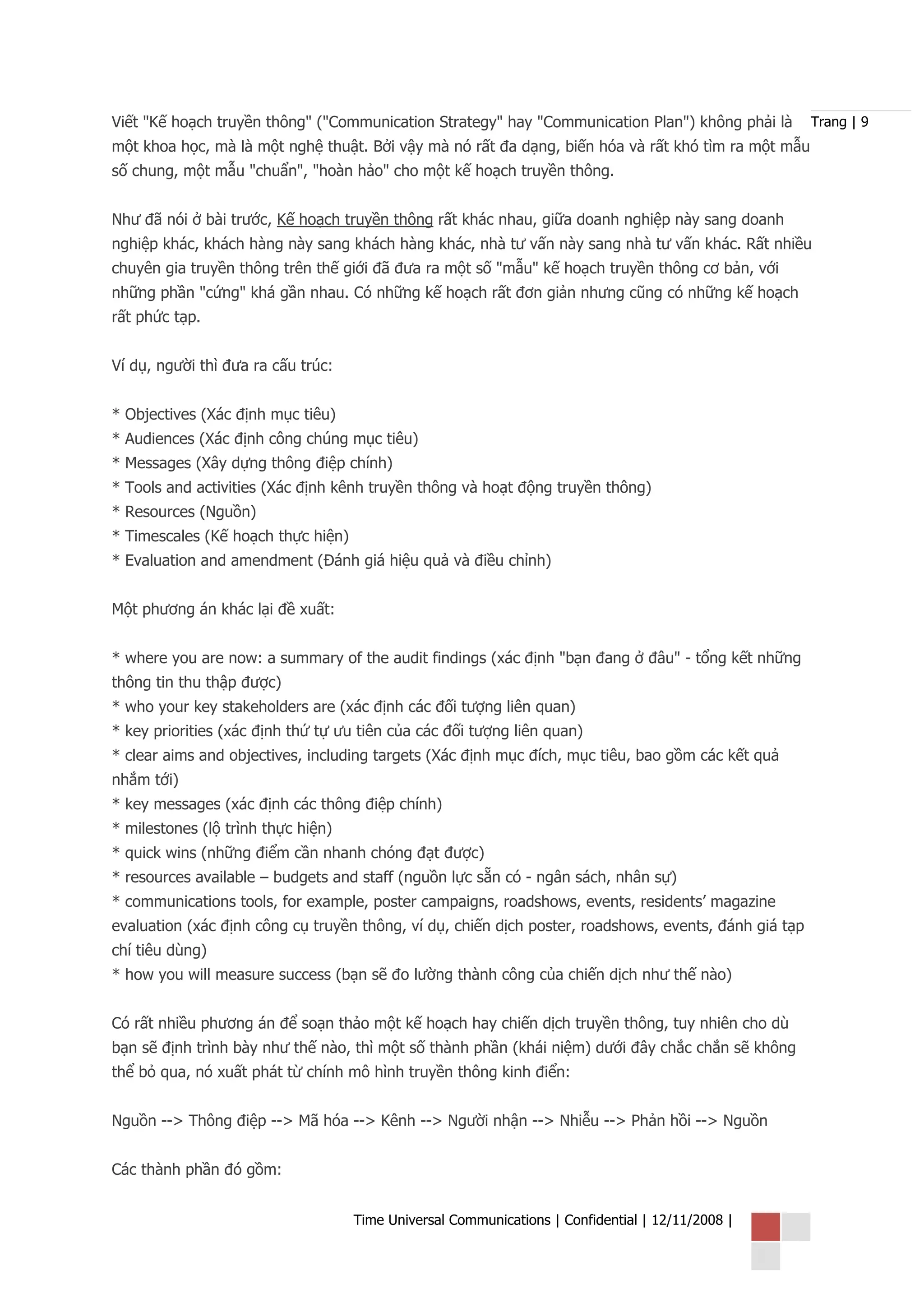 XAY DUNG KE HOACH TRUYEN THONG | PDF