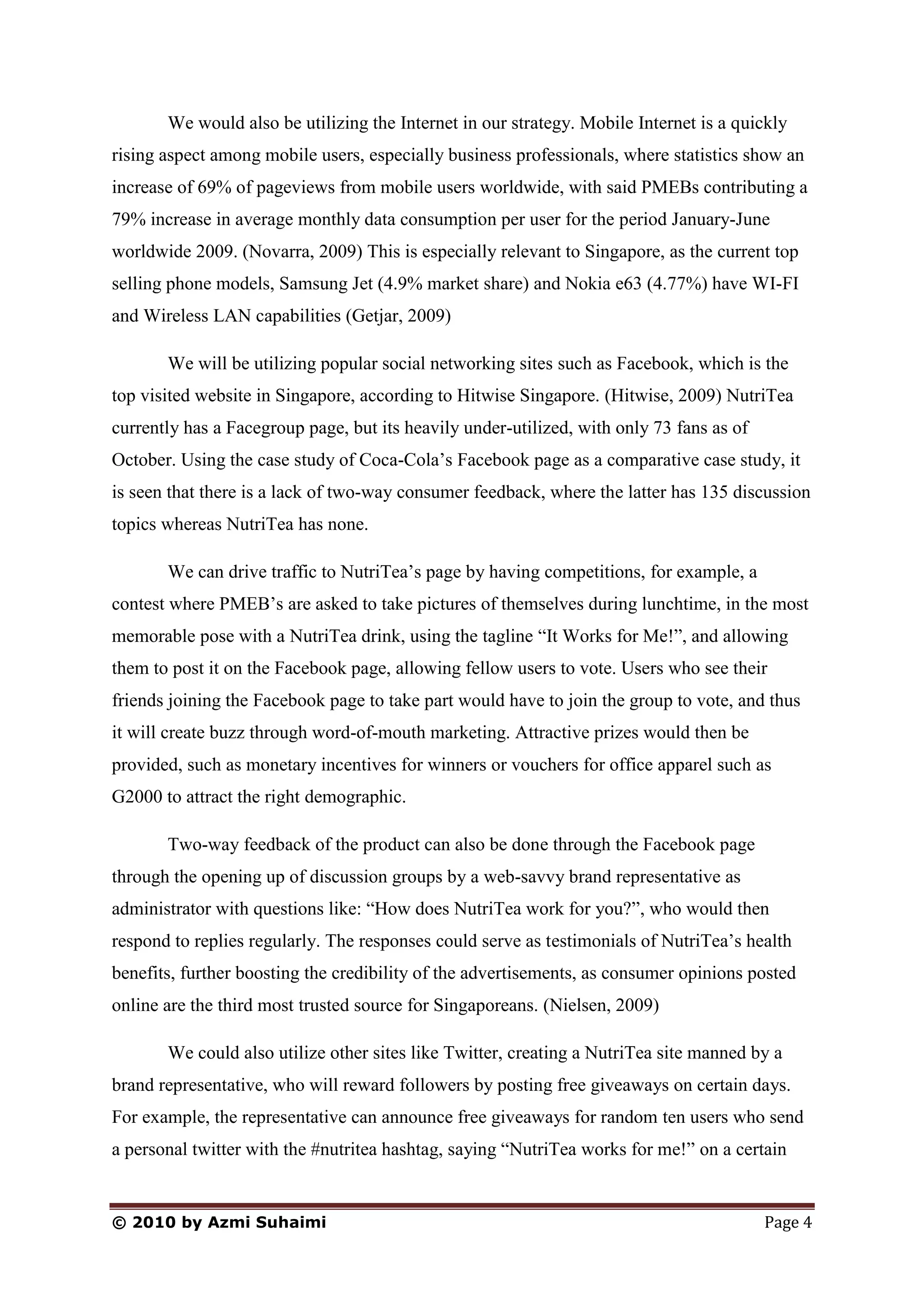 Media plan and mix NutriTea | PDF