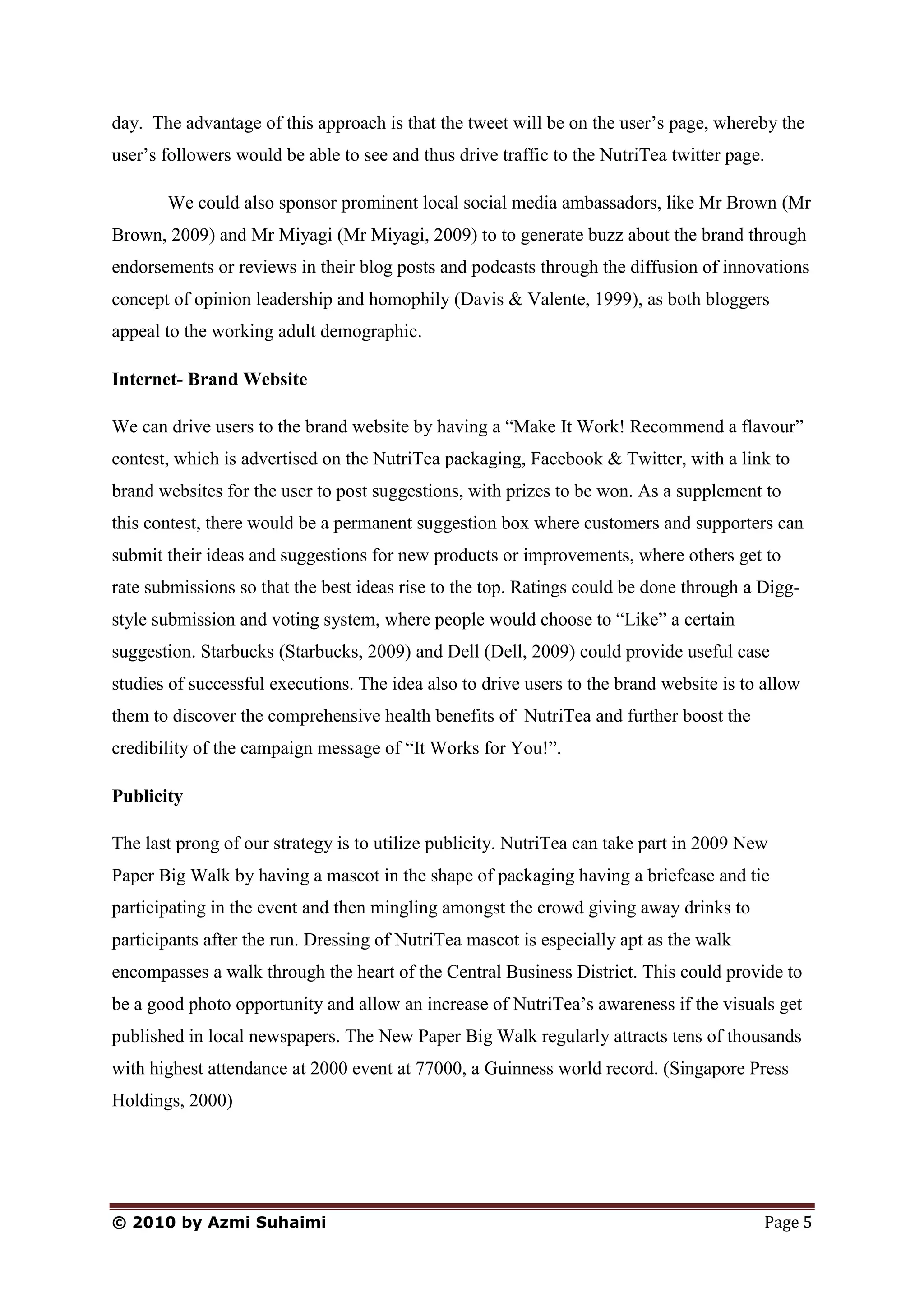 Media plan and mix NutriTea | PDF