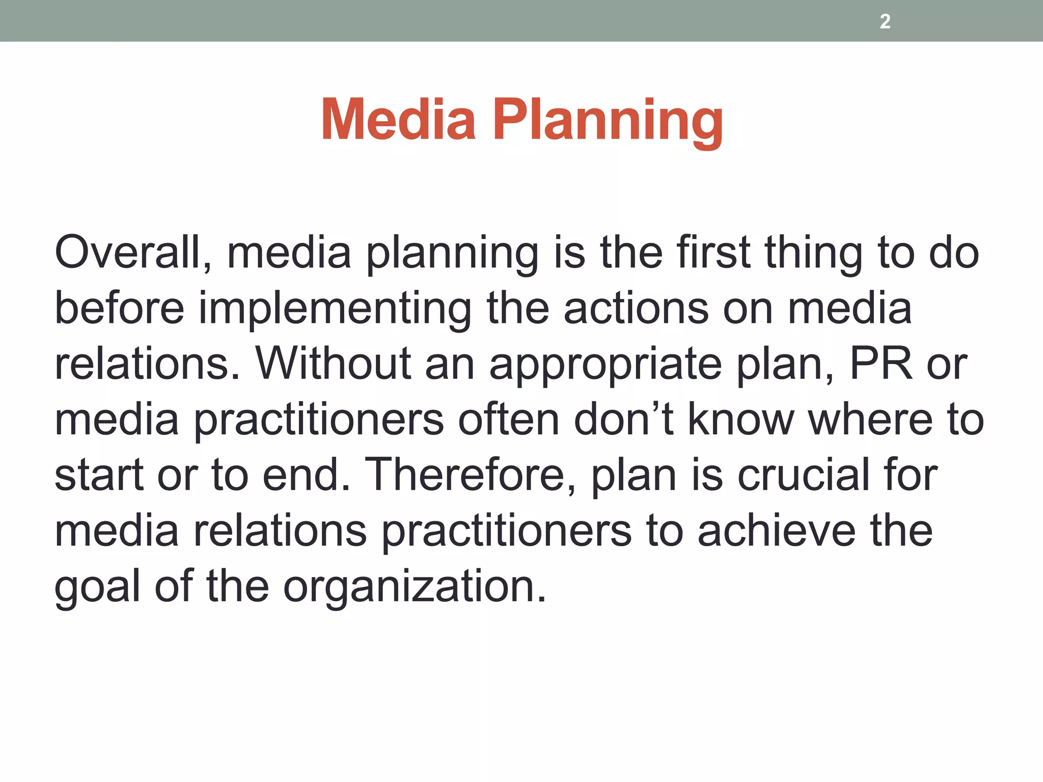 Media Relations Planning by Hoem Seiha | PPT