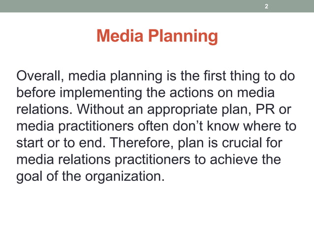 Media Relations Planning by Hoem Seiha | PPT