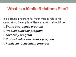 Media Relations Planning by Hoem Seiha | PPT