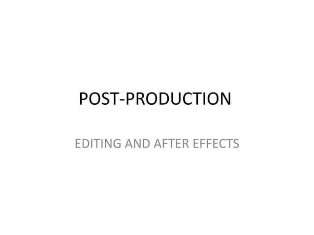 Media post production | PPT