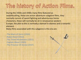 History Of Action Films | PPTX