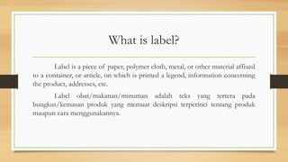 Media pembelajaran PPT label bahasa inggris kelas 9 | PPTX