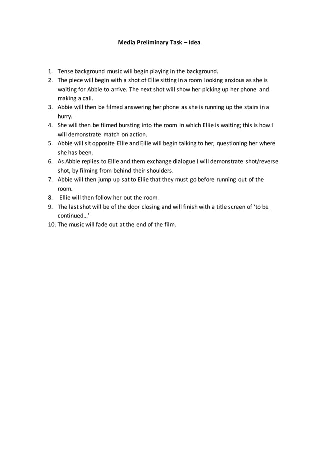 Media preliminary task idea | PDF