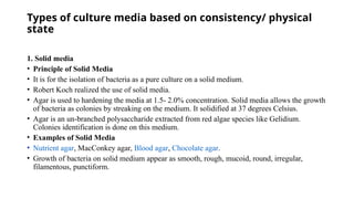Media preparation and formulation. different types of media, exampes | PPTX