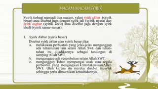 Menghindari Perbuatan Syirik | PPTX